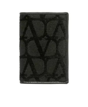 Valentino Garavani Toile Iconographe Bi-fold Cardholder - Black