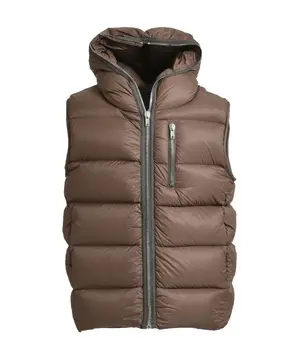 Rick Owens Quilted Hooded Down Gilet - Brown