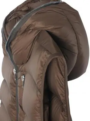 Rick Owens Quilted Hooded Down Gilet - Brown