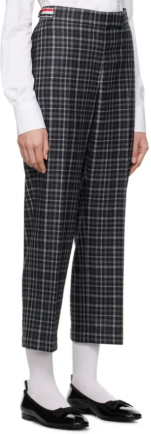 Thom Browne Plaid Check Tailored Trousers - Black