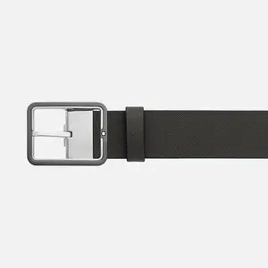 Montblanc Square Reversible Buckled Belt - Black