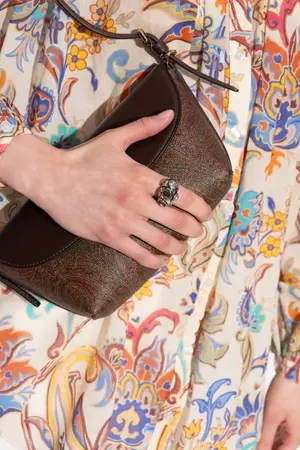 Etro Embellished Ring With Logo Detail