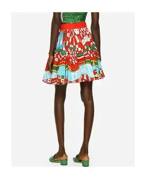 Dolce & Gabbana Graphic Print Pleated Skirt