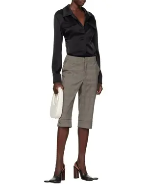 COURREGES Backless Satin Shirt Bodysuit