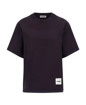 JIL SANDER Logo Patch Crewneck T-shirt - Black