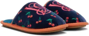 Valentino Garavani Velvet Graphic Slingback Slippers