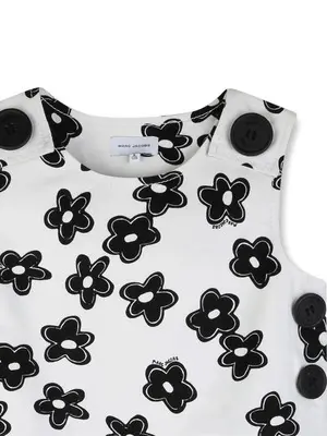 Marc Jacobs Sleeveless Floral Print Button Detail Dress