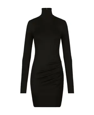 Dolce & Gabbana Ruched Detail High Neck Mini Dress