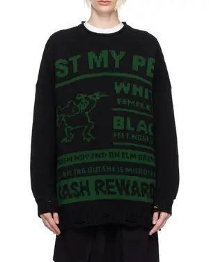 MAISON MARGIELA Text Intarsia-knit Oversized Jumper