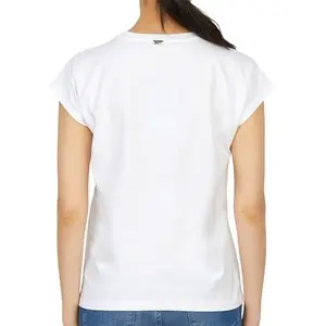 Herno Round Neck Short Sleeve T-shirt With Rhinestone Embellishment