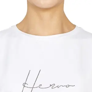 Herno Round Neck Short Sleeve T-shirt With Rhinestone Embellishment