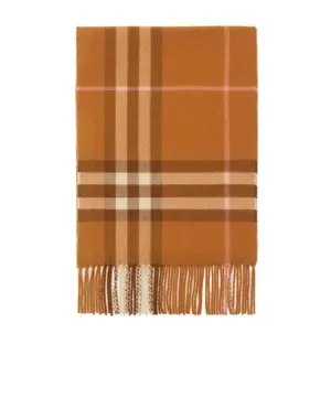 Burberry Checked Fringed-edge Scarf - Squash