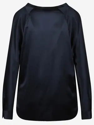 Vince Open Neck Long-sleeved Blouse