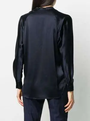 Vince Open Neck Long-sleeved Blouse