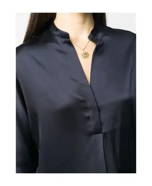 Vince Open Neck Long-sleeved Blouse