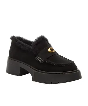 COACH Leah Shearling Logo Loafers