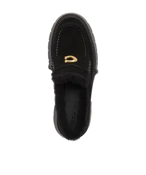 COACH Leah Shearling Logo Loafers
