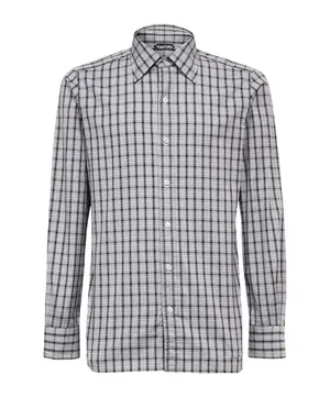 TOM FORD Checkered Shirt - Gray