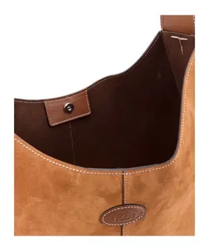 TOD'S Logo Patch Shoulder Bag - Brown