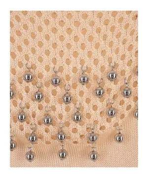 Rabanne Sleeveless Knitted Top With Pearl Embellishments - Nude