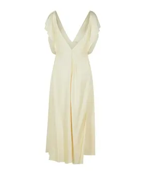 JIL SANDER V-neck Midi Dress - Ivory