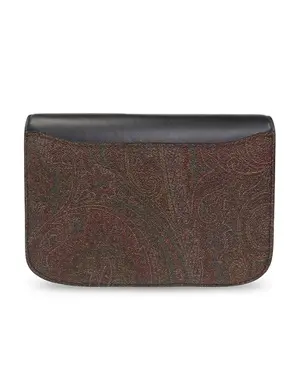 Etro Essential Jacquard Foldover Top Crossbody Bag - Black