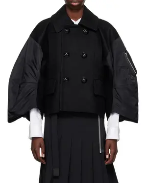Sacai Double-breasted Cropped Jacket
