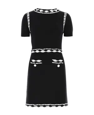 Moschino Crochet Trim Crewneck Dress