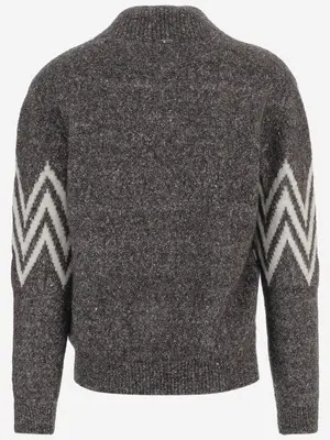 Herno Zigzag Pattern Collared Sweater - Black