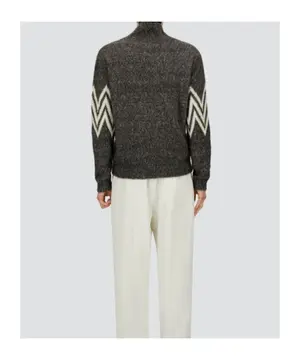 Herno Zigzag Pattern Collared Sweater - Black