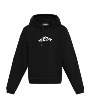 Dsquared2 Logo Printed Drawstring Hoodie - Black