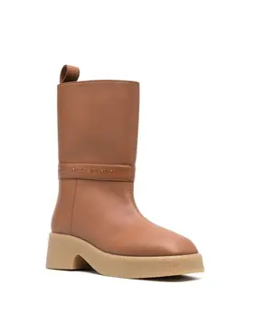 Stella McCartney Logo Embossed Pull-on Ankle Boots - Brown