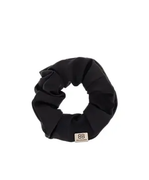 Balenciaga Logo Patch Scrunchie - Black