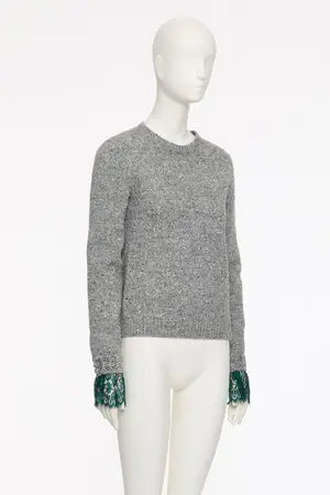 Valentino Garavani Lace Cuffed Sweater