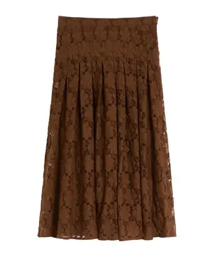 Max Mara Lace Midi Skirt - Chocolate