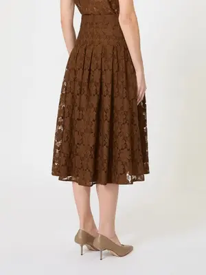 Max Mara Lace Midi Skirt - Chocolate