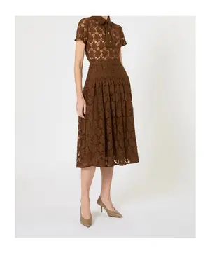 Max Mara Lace Midi Skirt - Chocolate