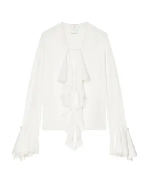 Givenchy 4g Pattern Ruffled Blouse - White