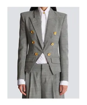 Balmain Prince Of Wales Jacquard 6-button Jacket