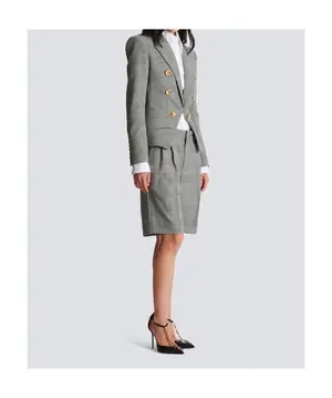 Balmain Prince Of Wales Jacquard 6-button Jacket