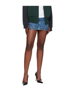Vetements Denim Upside-down Mini Skirt