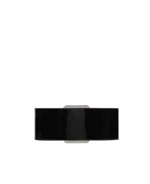 Gucci Engraved Logo Wide Patent Leather Belt