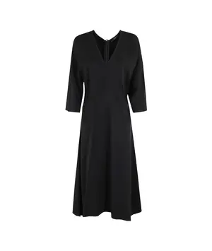 Seventy V-neck Dress With Side Pockets And Rear Zip Closure