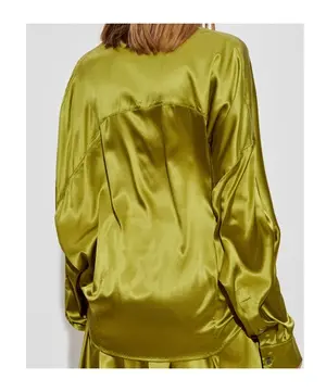 Dries Van Noten Long-sleeved V-neck Shirt - Green