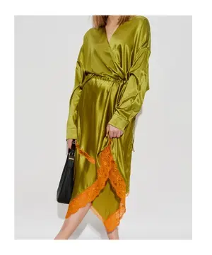 Dries Van Noten Long-sleeved V-neck Shirt - Green