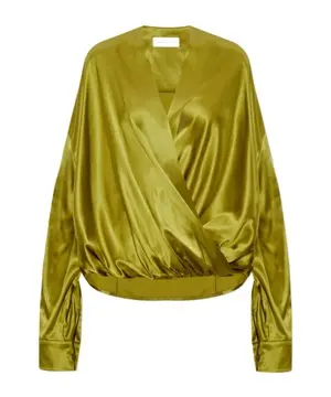 Dries Van Noten Long-sleeved V-neck Shirt - Green