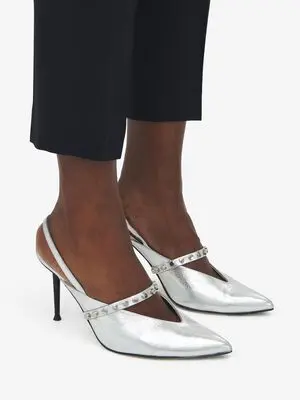Alexander McQueen Revel Slingback Pumps With Stud Embellishments