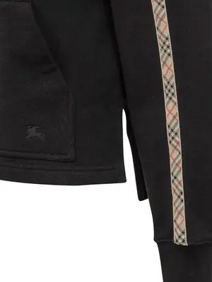 Burberry Zip-up Hoodie With Equestrian Knight Embroidery - Black