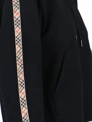 Burberry Zip-up Hoodie With Equestrian Knight Embroidery - Black