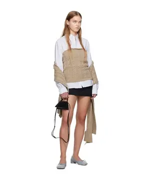 MAISON MARGIELA Contrast Stitching Mini Skirt